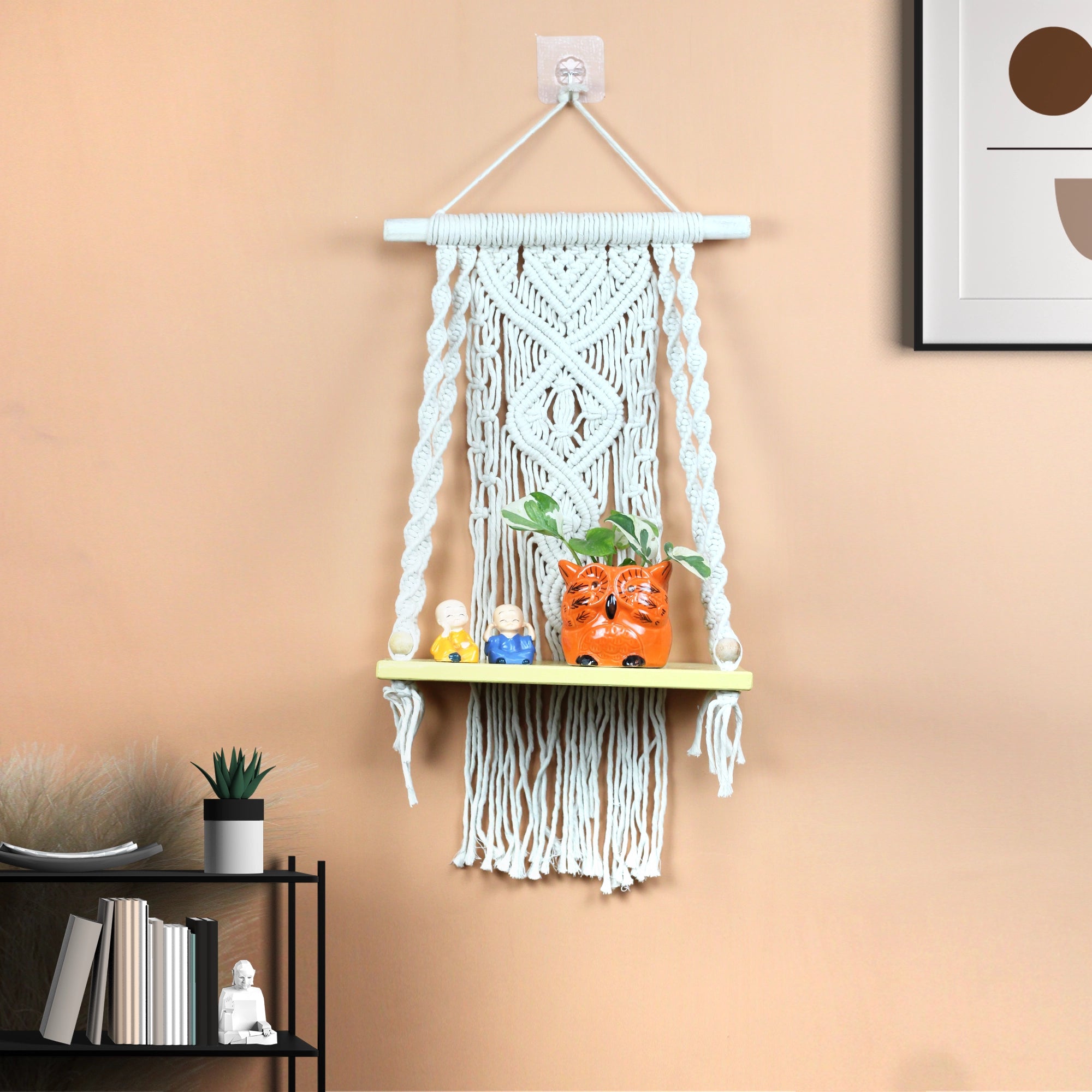 Urban Plant Sleeky Wood Macrame Plant Hanger